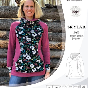 Skylar Knit Raglan Hoodie Pdf Sewing Pattern for Women - Etsy