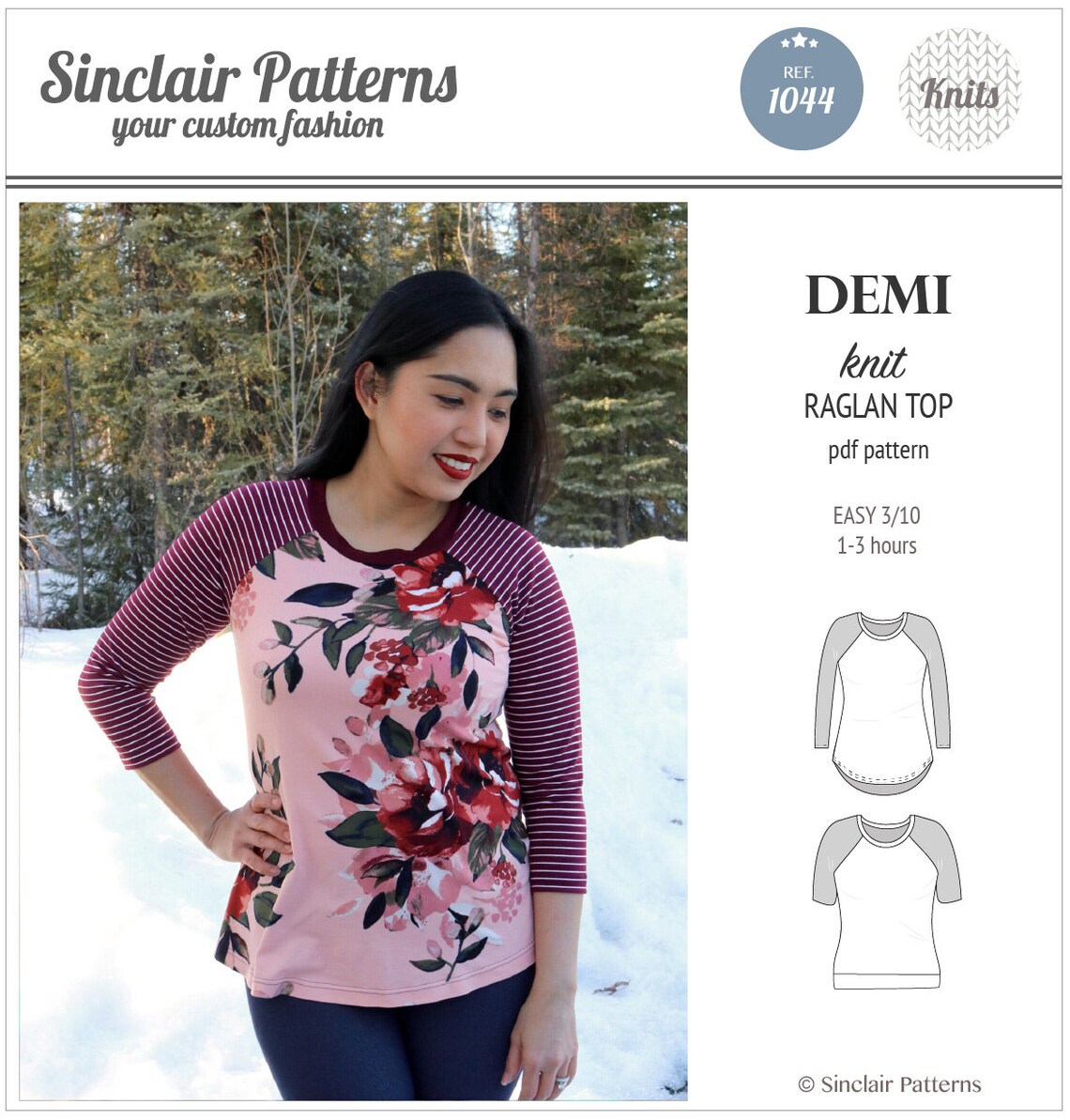Knit Raglan Top Pdf Pattern / Top Pattern / Sewing Pattern for | Etsy