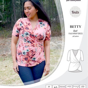 Knit Wrap Dress and Top Pdf Pattern / Dress Pattern / Sewing Pattern ...