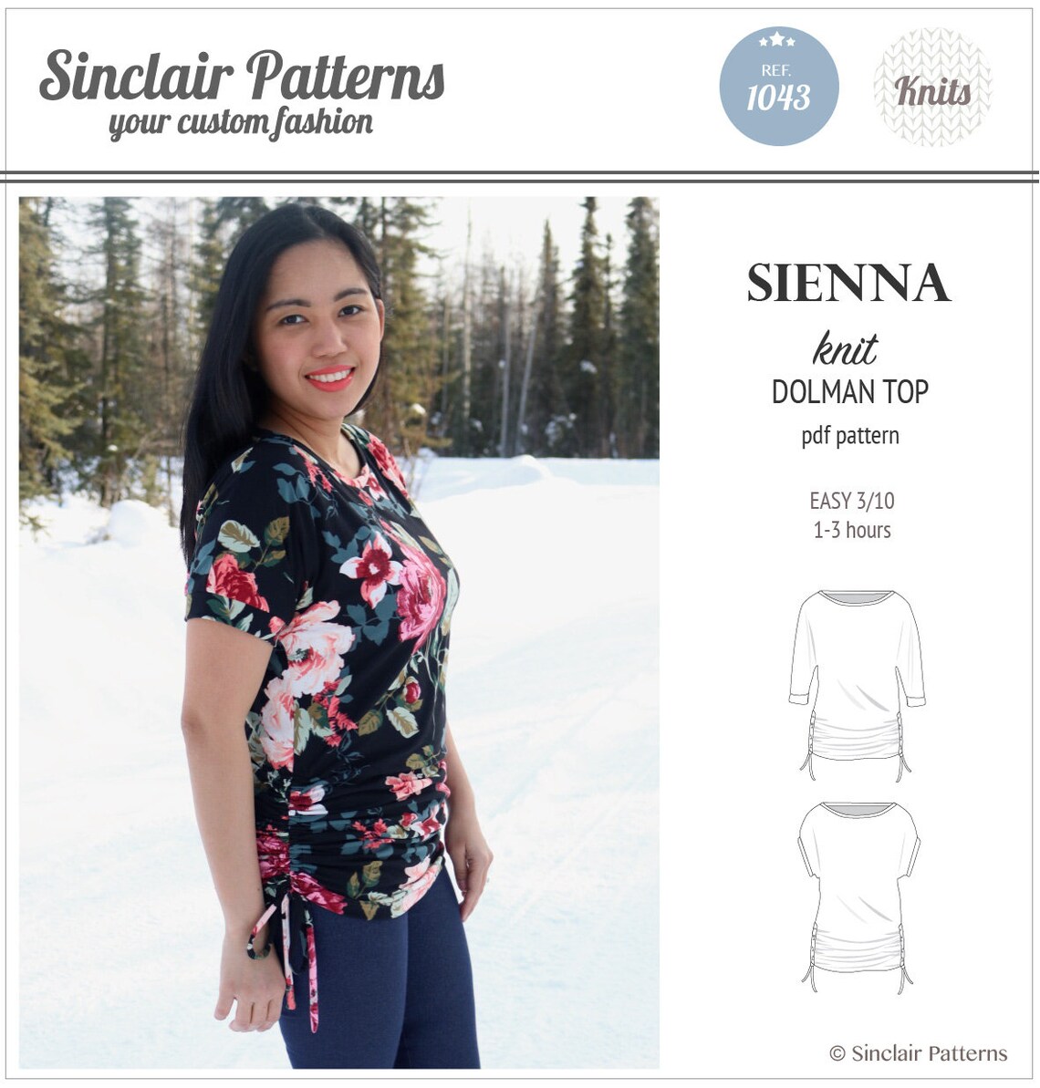 Knit drawstring top pdf pattern / top pattern / sewing pattern | Etsy