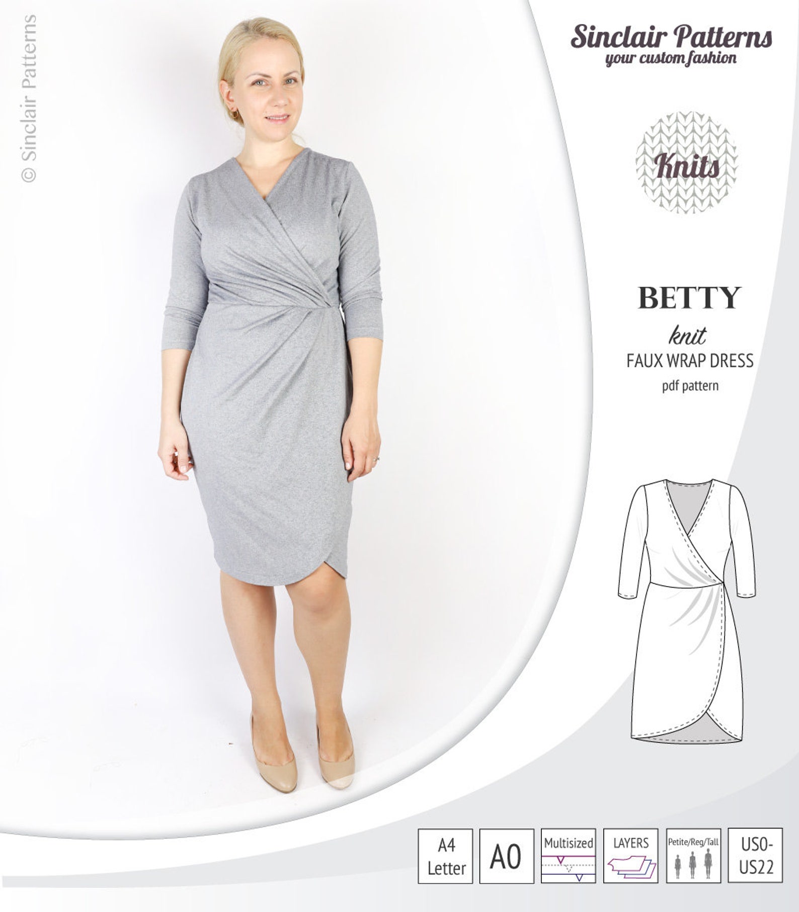 Knit Wrap Dress and Top Pdf Pattern / Dress Pattern / Sewing - Etsy