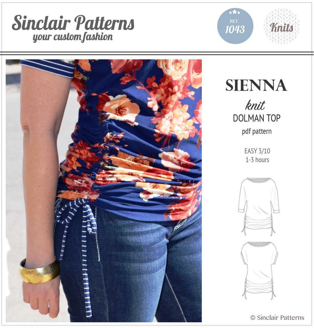 Knit Drawstring Top Pdf Pattern / Top Pattern / Sewing Pattern for ...