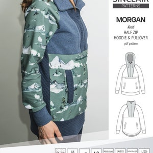 Morgan Half Zip Pullover and Hoodie (PDF) - Etsy