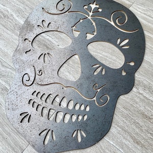 Sugar Skull Steel Sign, Calavera, Mexican Wall Art, Day of the Dead ...