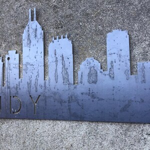 Indianapolis Skyline Steel Sign, Indy Skyline Metal Sign, Metal ...