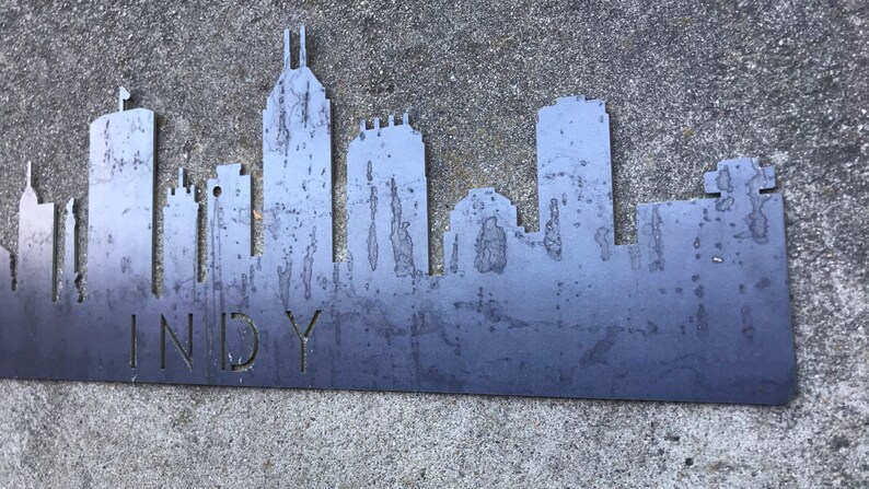 Indianapolis Skyline Steel Sign Indy Skyline Metal Sign | Etsy