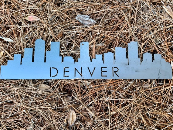 Denver Skyline Metal Sign Denver Cityscape Colorado Metal - Etsy