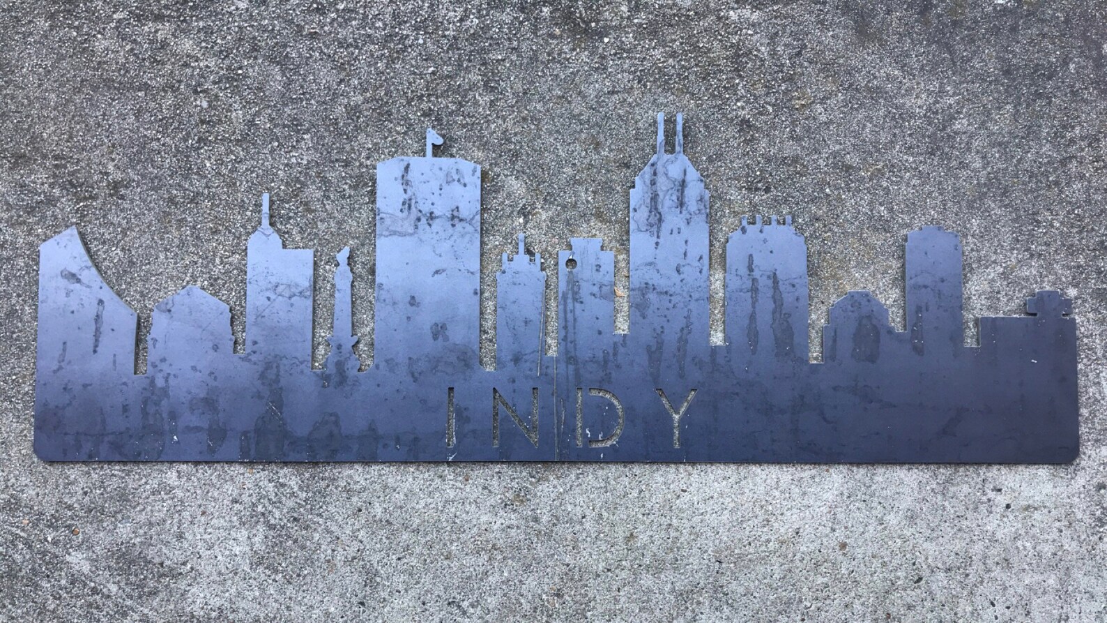 Indianapolis Skyline Steel Sign Indy Skyline Metal Sign | Etsy