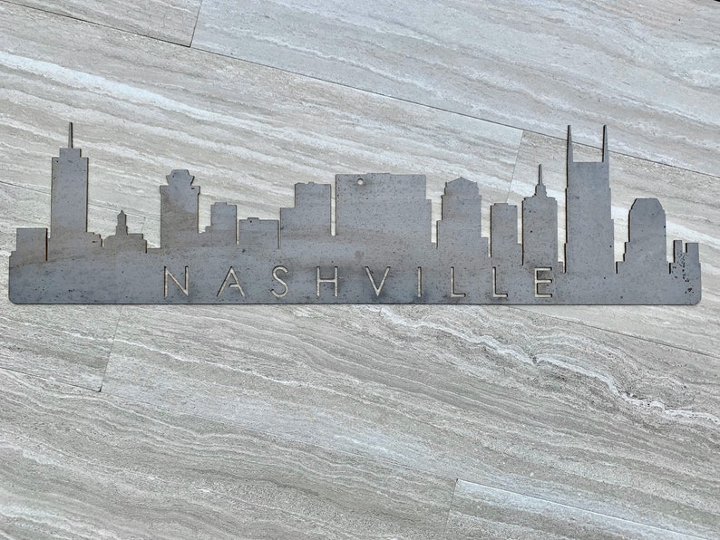 Nashville Skyline Steel Sign Nashville Cityscapes Metal | Etsy