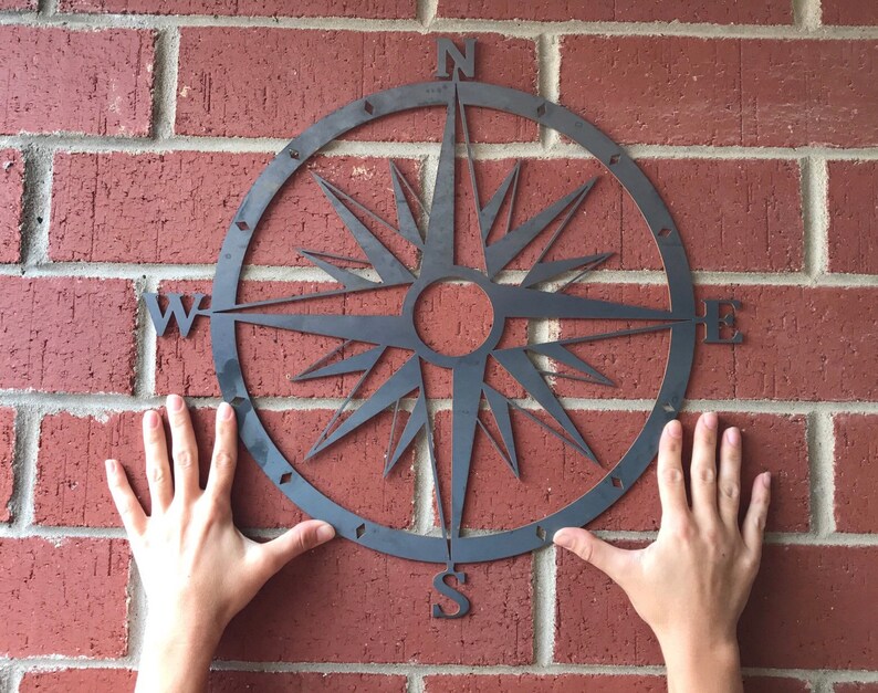 Compass Rose Metal Sign Custom Design Compass Sign Nautical - Etsy