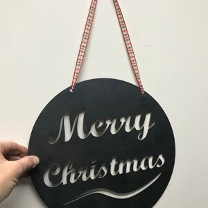 Merry Christmas Round Steel Sign, Christmas Decor, Farmhouse Decor ...