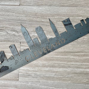 Cleveland Skyline Steel Sign, Cleveland Cityscape, Cleveland Metal Sign ...