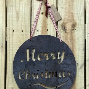 Merry Christmas Round Steel Sign, Christmas Decor, Farmhouse Decor ...
