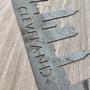 Cleveland Skyline Steel Sign, Cleveland Cityscape, Cleveland Metal Sign ...