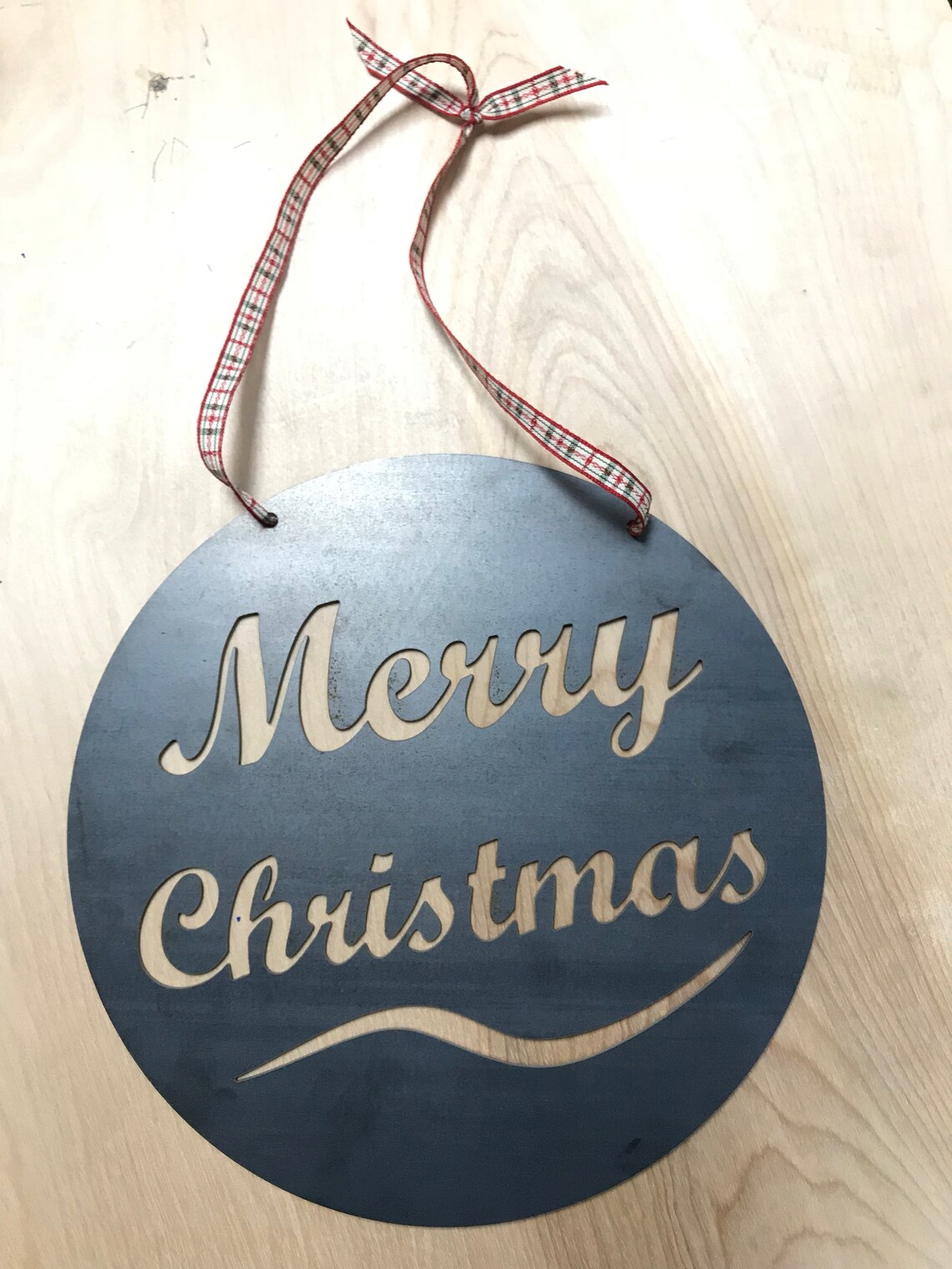 Merry Christmas Round Steel Sign Christmas Decor Farmhouse | Etsy