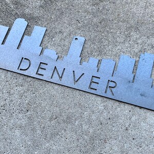 Denver Skyline Metal Sign Denver Cityscape Colorado Metal - Etsy