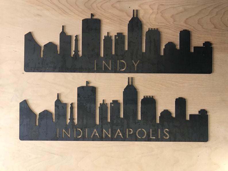 Indianapolis Skyline Steel Sign Indy Skyline Metal Sign | Etsy
