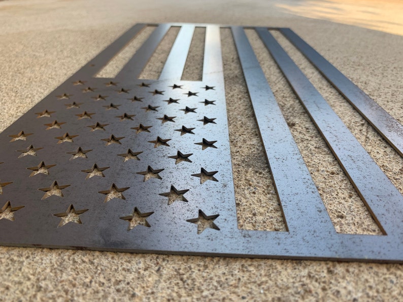 American Flag Metal Sign Steel Flag America Decor Memorial - Etsy