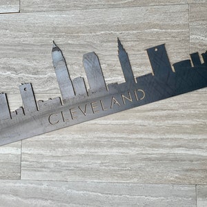 Cleveland Skyline Steel Sign, Cleveland Cityscape, Cleveland Metal Sign ...