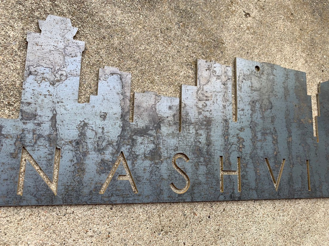 Nashville Skyline Steel Sign Nashville Cityscapes Metal | Etsy