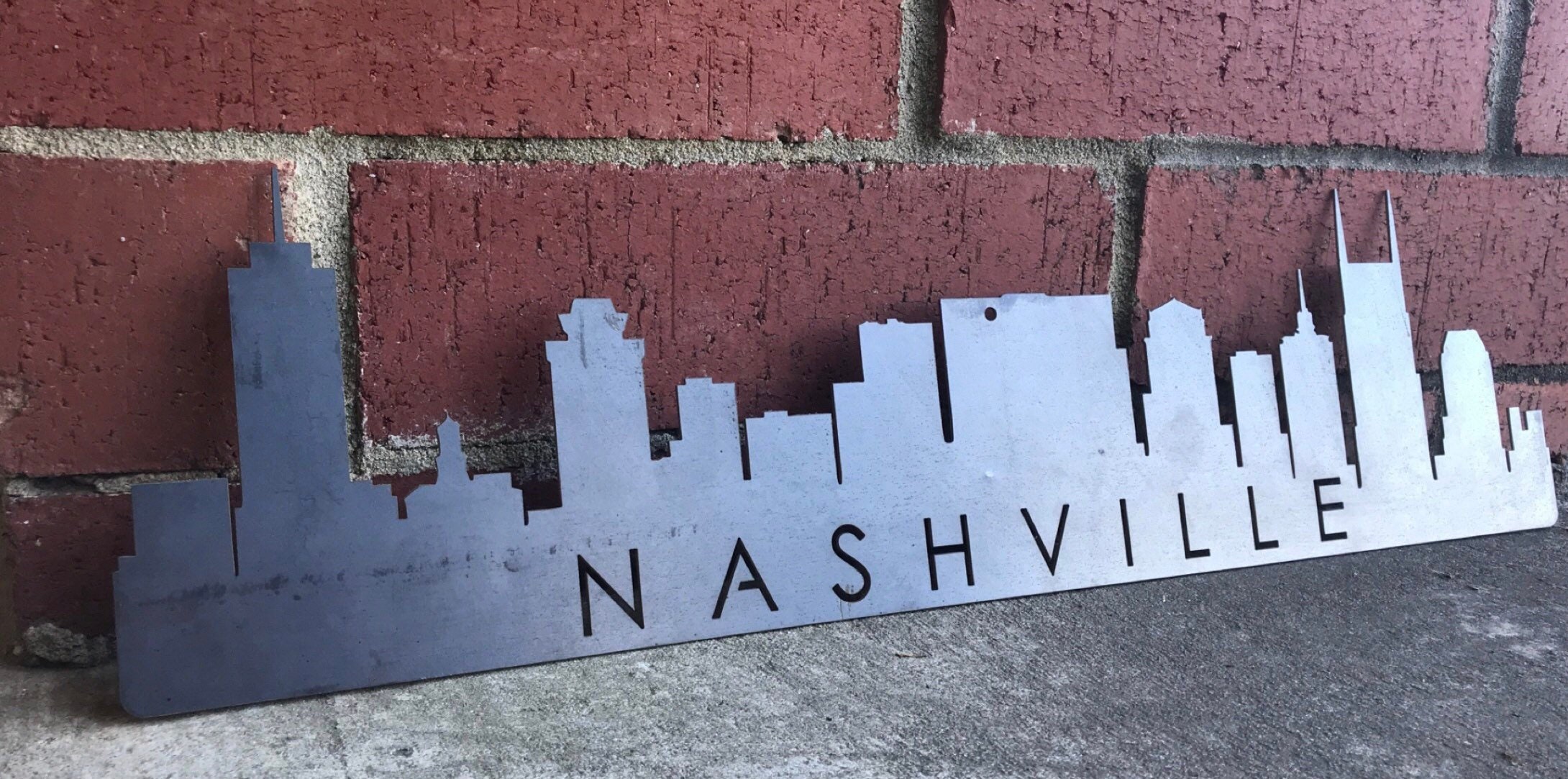 Nashville Skyline Steel Sign Nashville Cityscapes Metal | Etsy