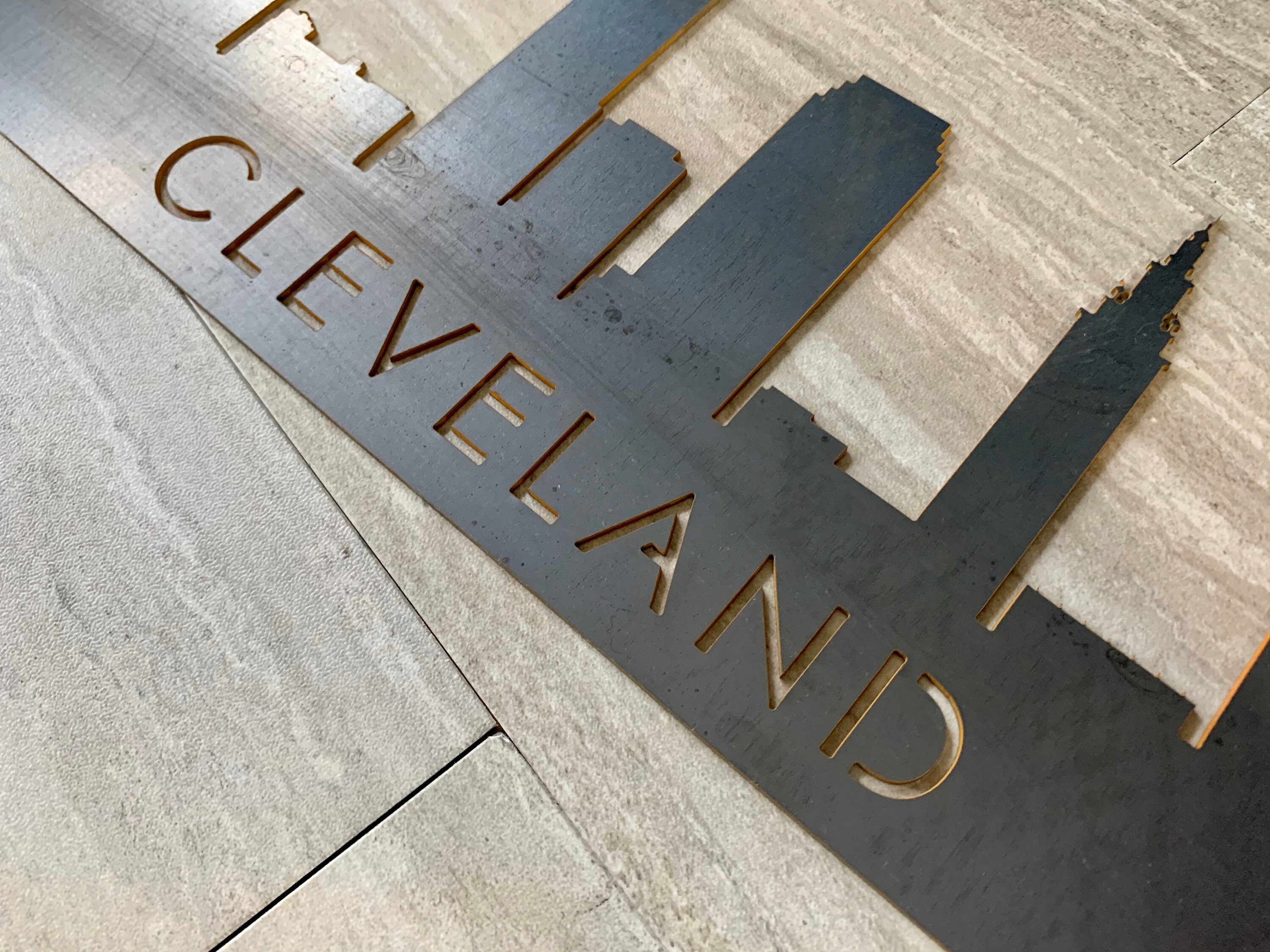 Cleveland Skyline Steel Sign Cleveland Cityscape Cleveland | Etsy