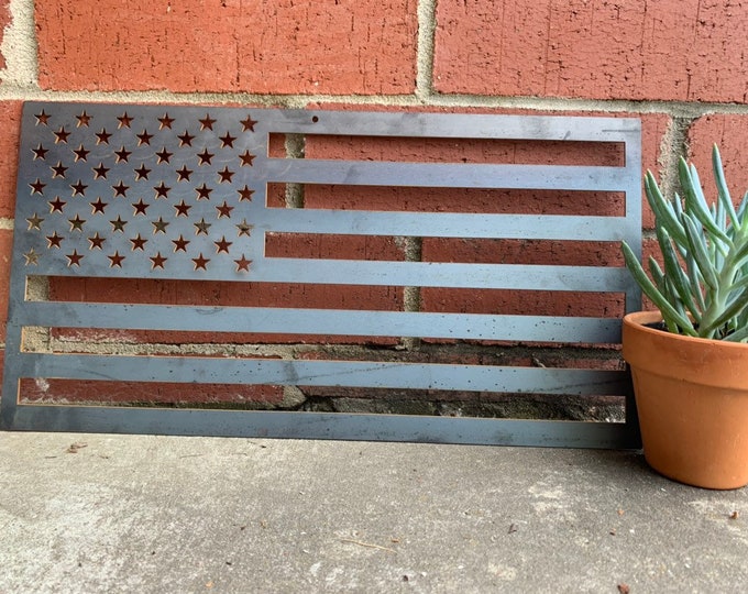 American Flag Metal Sign, Steel Flag, America Decor, Memorial Day ...
