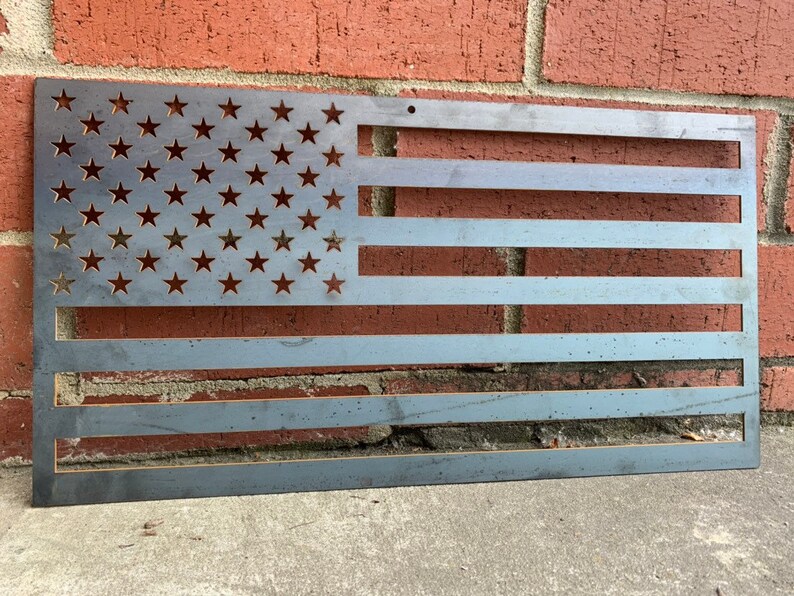 American Flag Metal Sign Steel Flag America Decor Memorial - Etsy