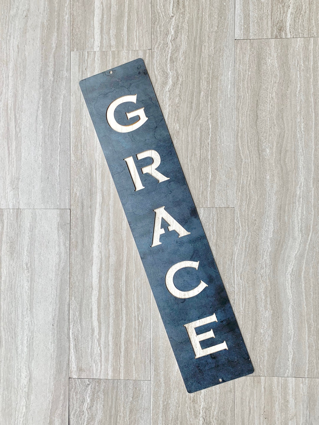 Grace Vertical Steel Sign, Farmhouse Metal Signs, Bedroom Wall Art ...