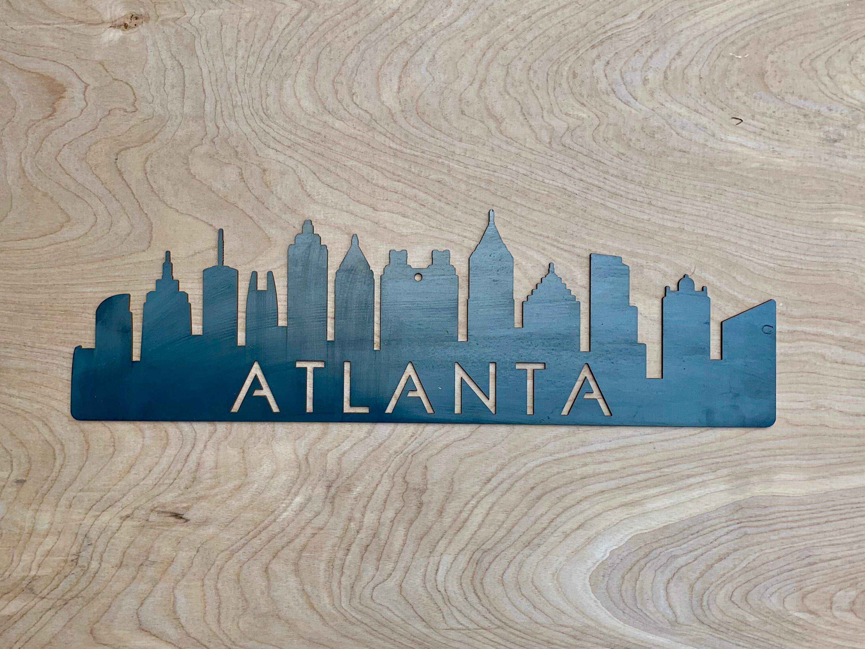 Atlanta Skyline Steel Sign Cityscape Cities City Sign - Etsy