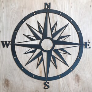 Compass Rose Metal Sign, Custom Design Compass Sign, Nautical, Metal ...