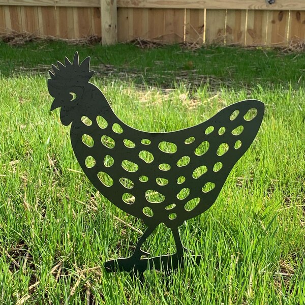 Metal Chicken Yard Art - Etsy