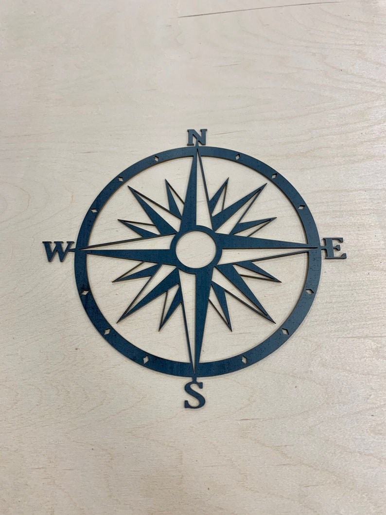 Compass Rose Metal Sign Custom Design Compass Sign Nautical | Etsy