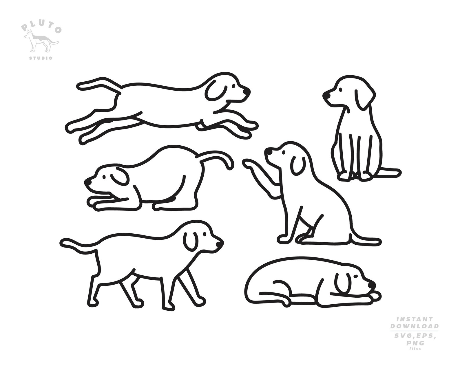Labrador Retriever Clipart Yellow Lab Vector Chocolate Lab - Etsy UK