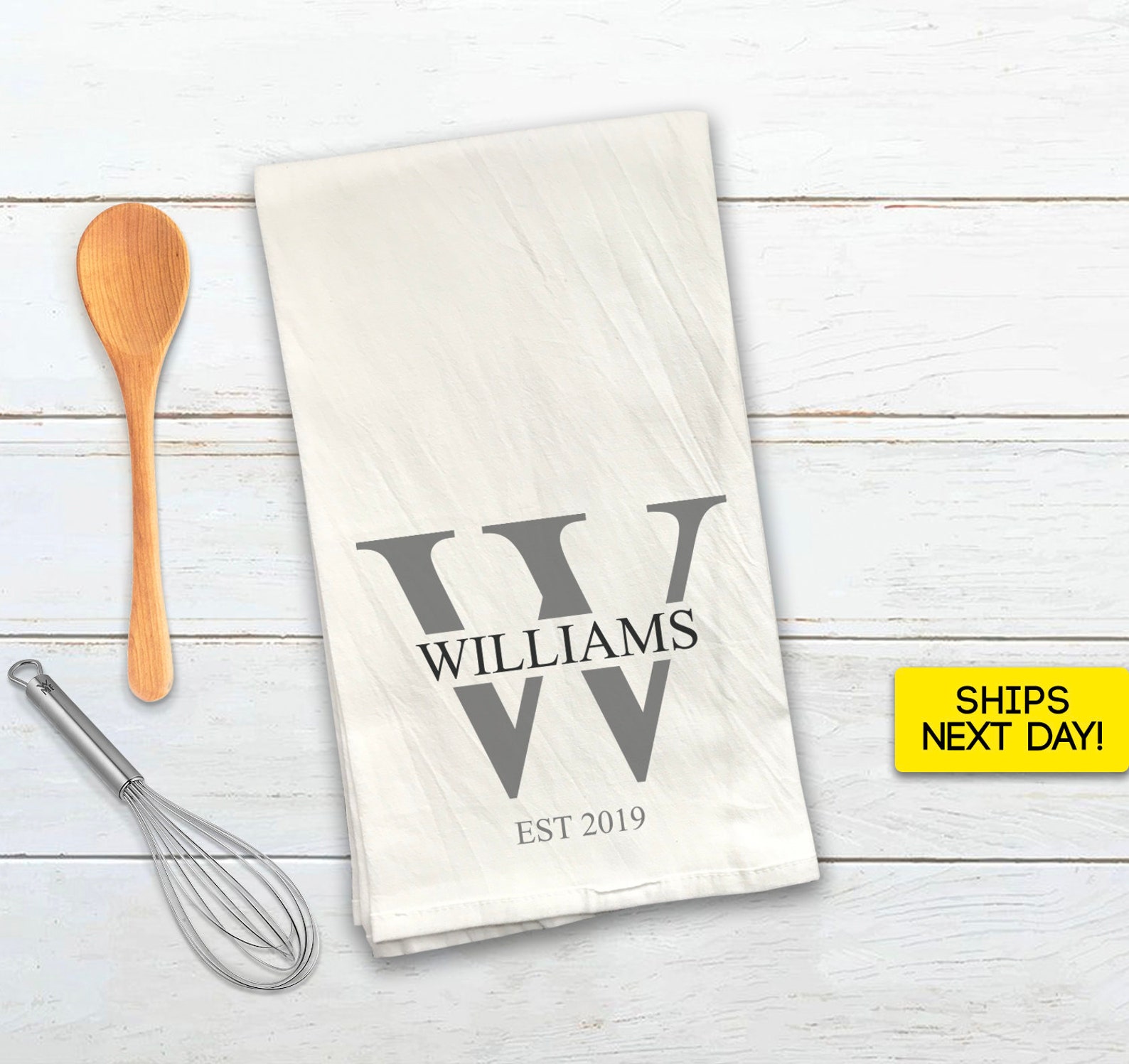 Personalized Tea Towel - Last Name Kitchen Towel - Custom Tea Towel ...