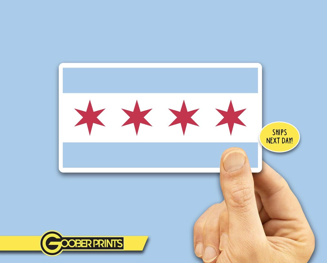 Chicago Flag Sticker, Chicago Sticker, Chicago Decal, Illinois Sticker ...