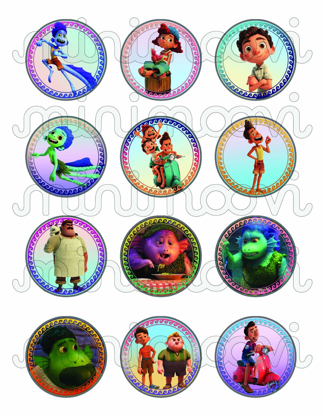 Set of 12 Luca Cupcake Toppers - Etsy