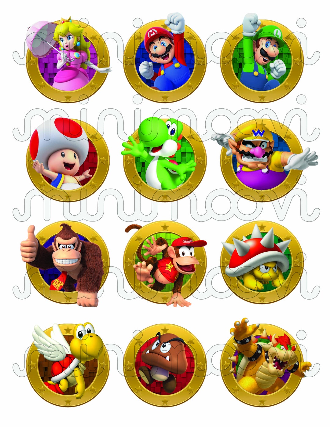Set of 12 Super Mario Bros Cupcake Toppers - Etsy