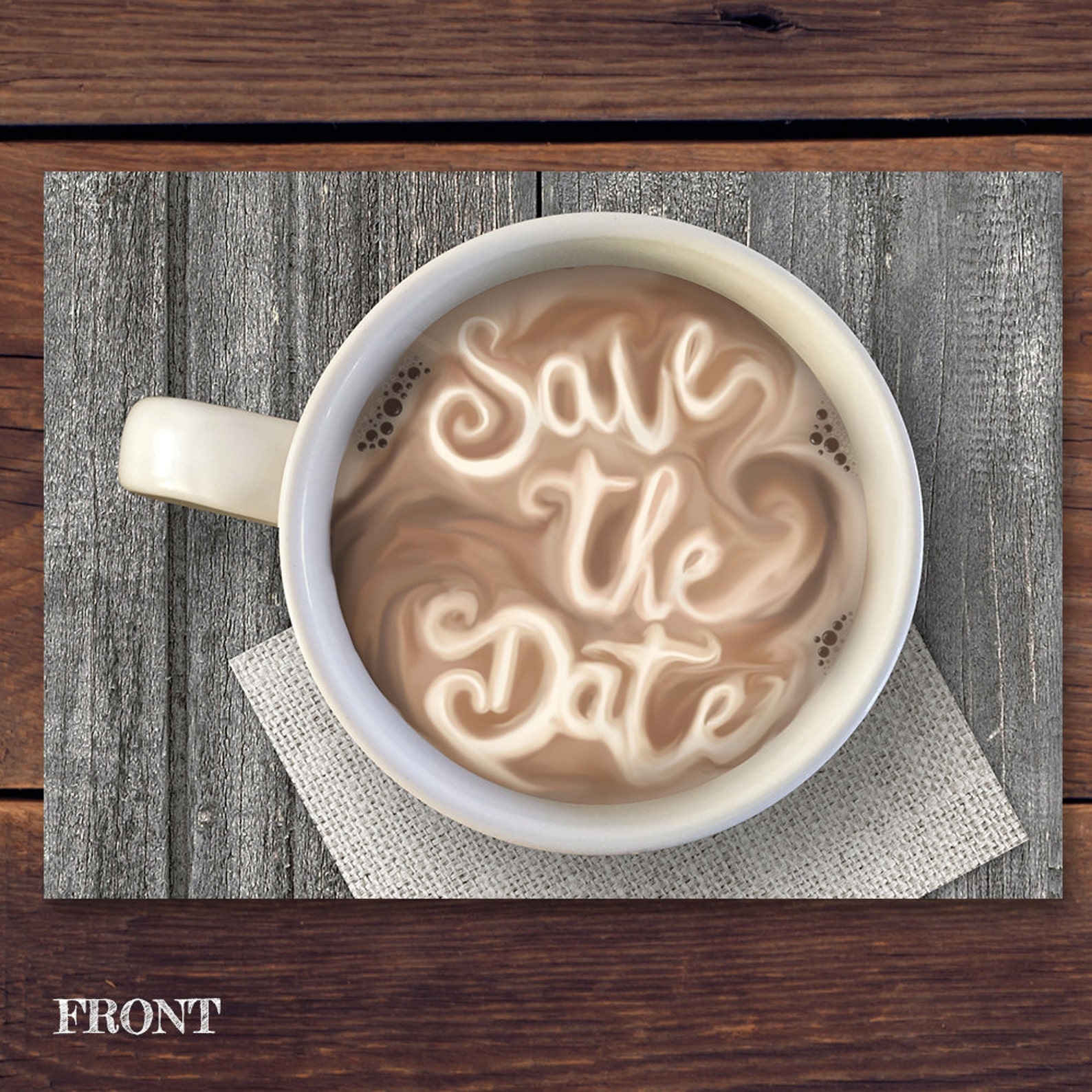 Coffee Cup/hot Chocolate Printable Save the Date Card - Etsy