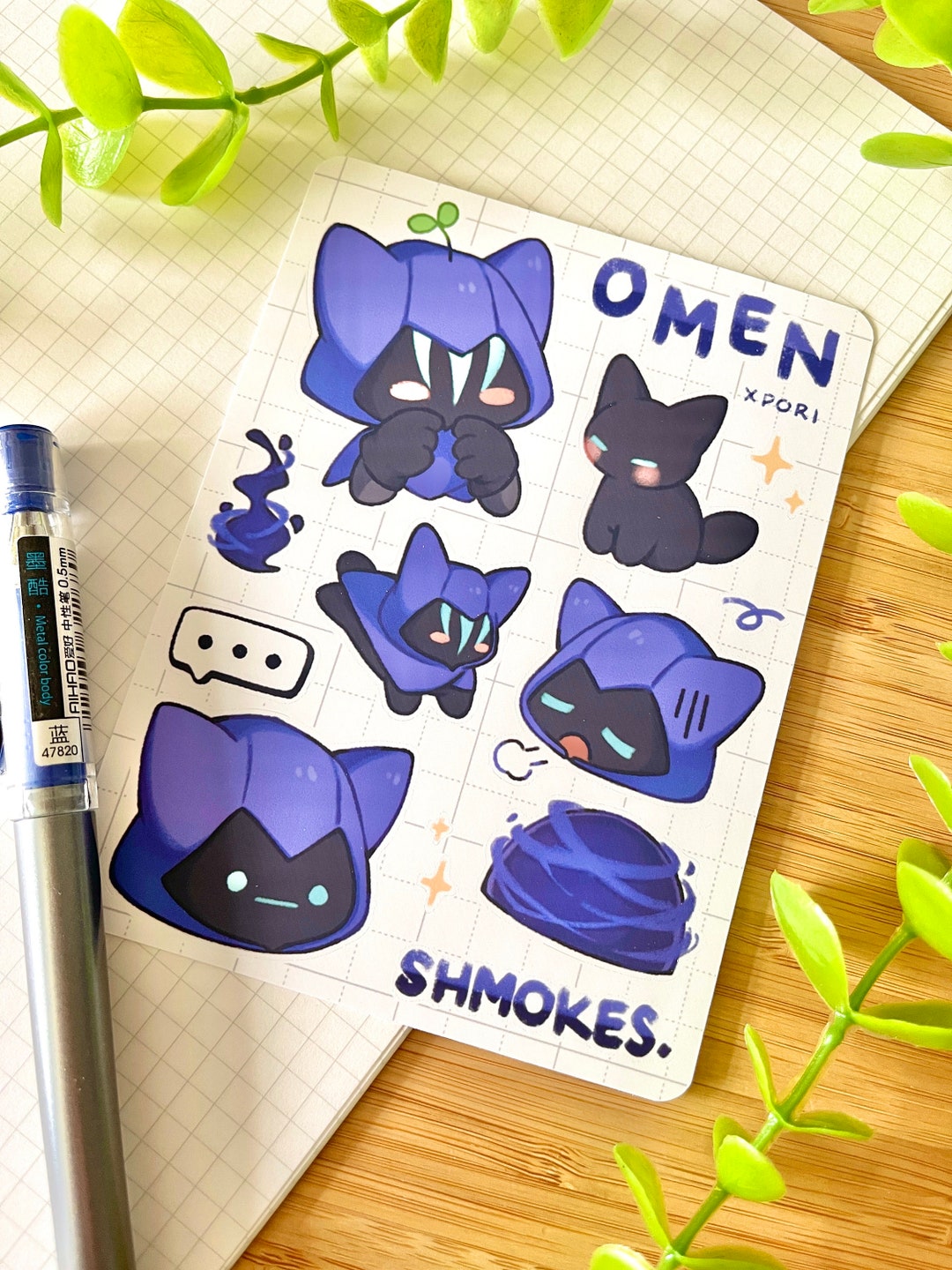 Valorant Omen Cat Sticker Sheet Cute Stickers for Journals and ...