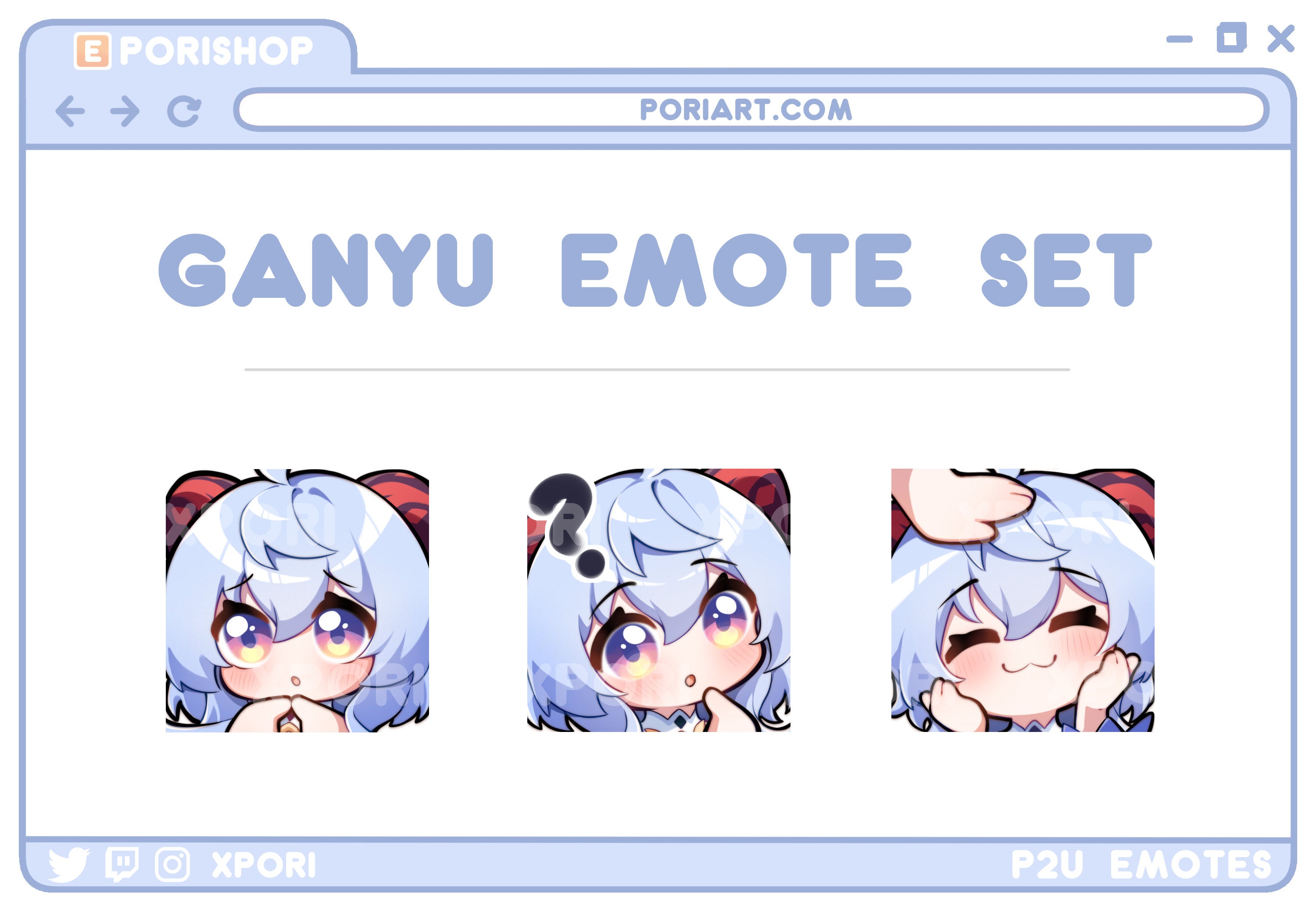Genshin Impact Ganyu P2U Pleading/thinking/pat Emotes for - Etsy