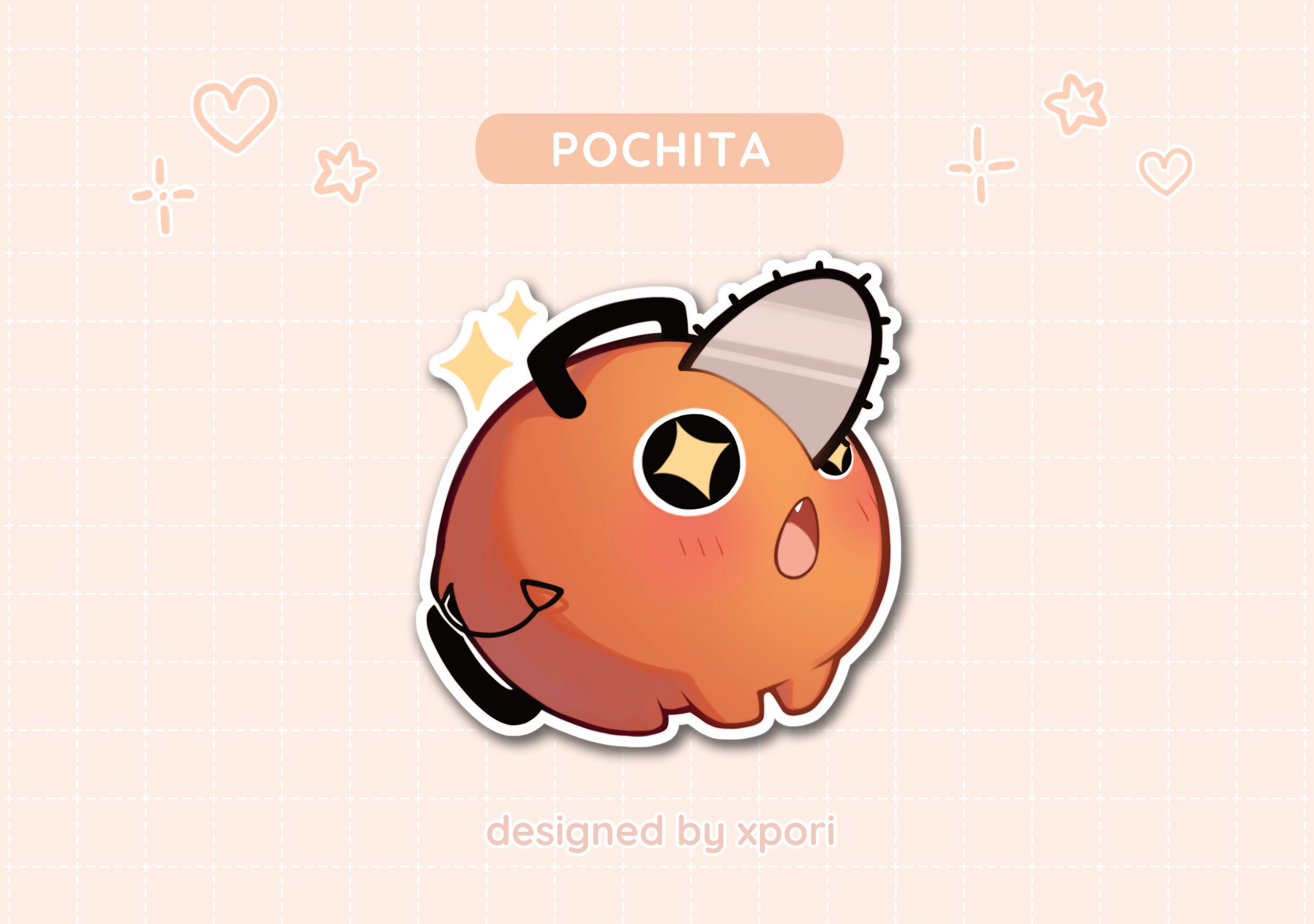 Chainsaw Man Pochita Sticker Japanese Manga Anime Vinyl Decal Kawaii ...