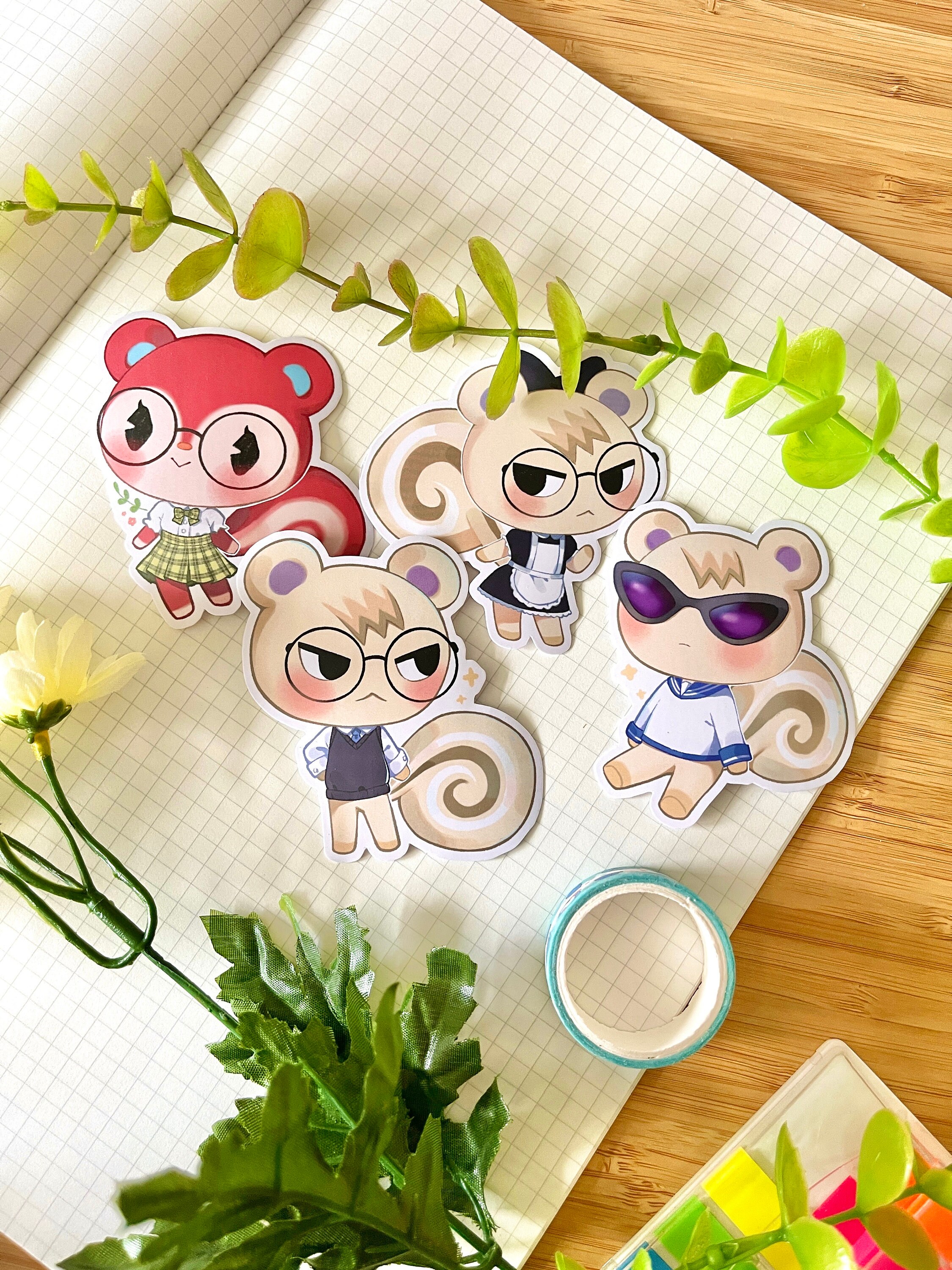 Animal Crossing Squirrels Sticker Bundle 4 Sticker Bundle - Etsy