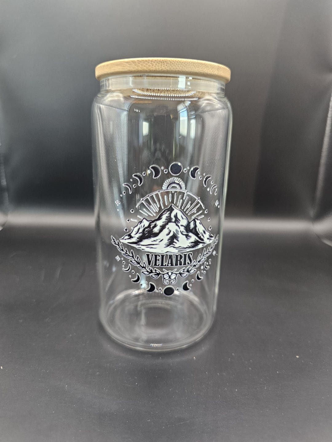 Velaris Mountain & Moon Glass Tumbler | City of Starlight Inspired Cup ...