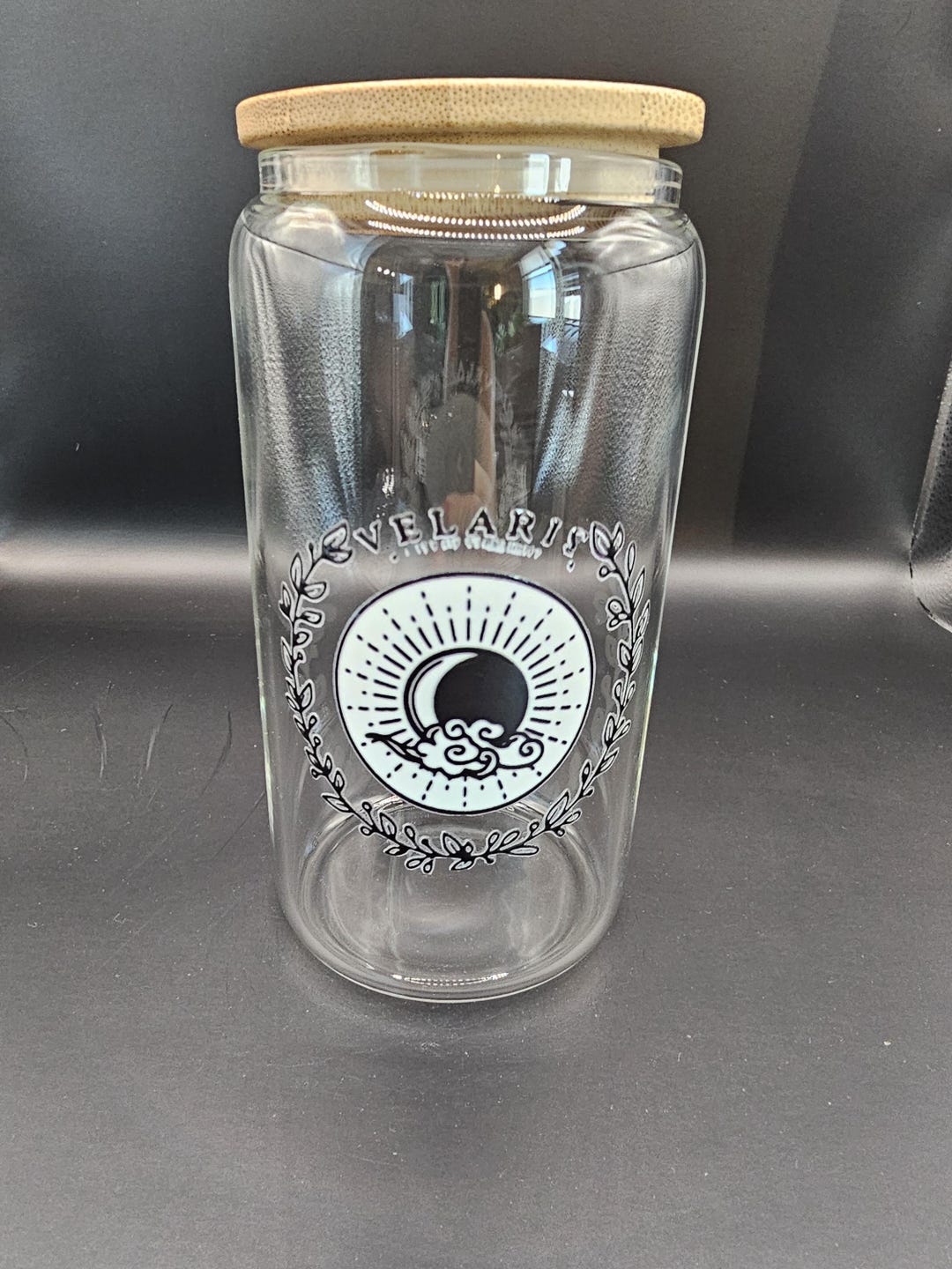 Velaris Moon & Laurel Glass Cup | City of Starlight Fantasy Tumbler ...