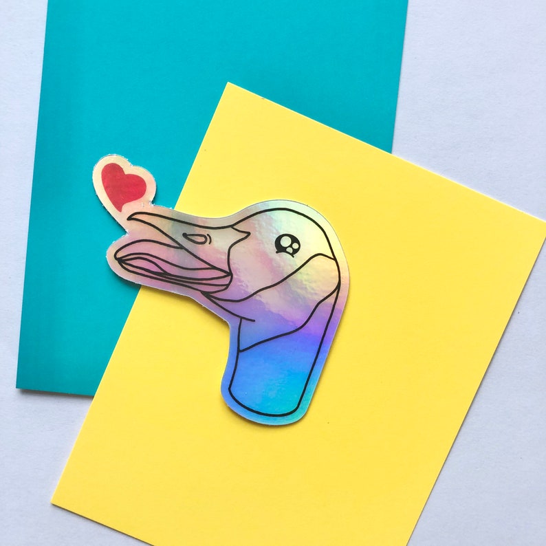 3 Mr.goose in Love Holographic Vinyl Waterproof Stickers University of ...