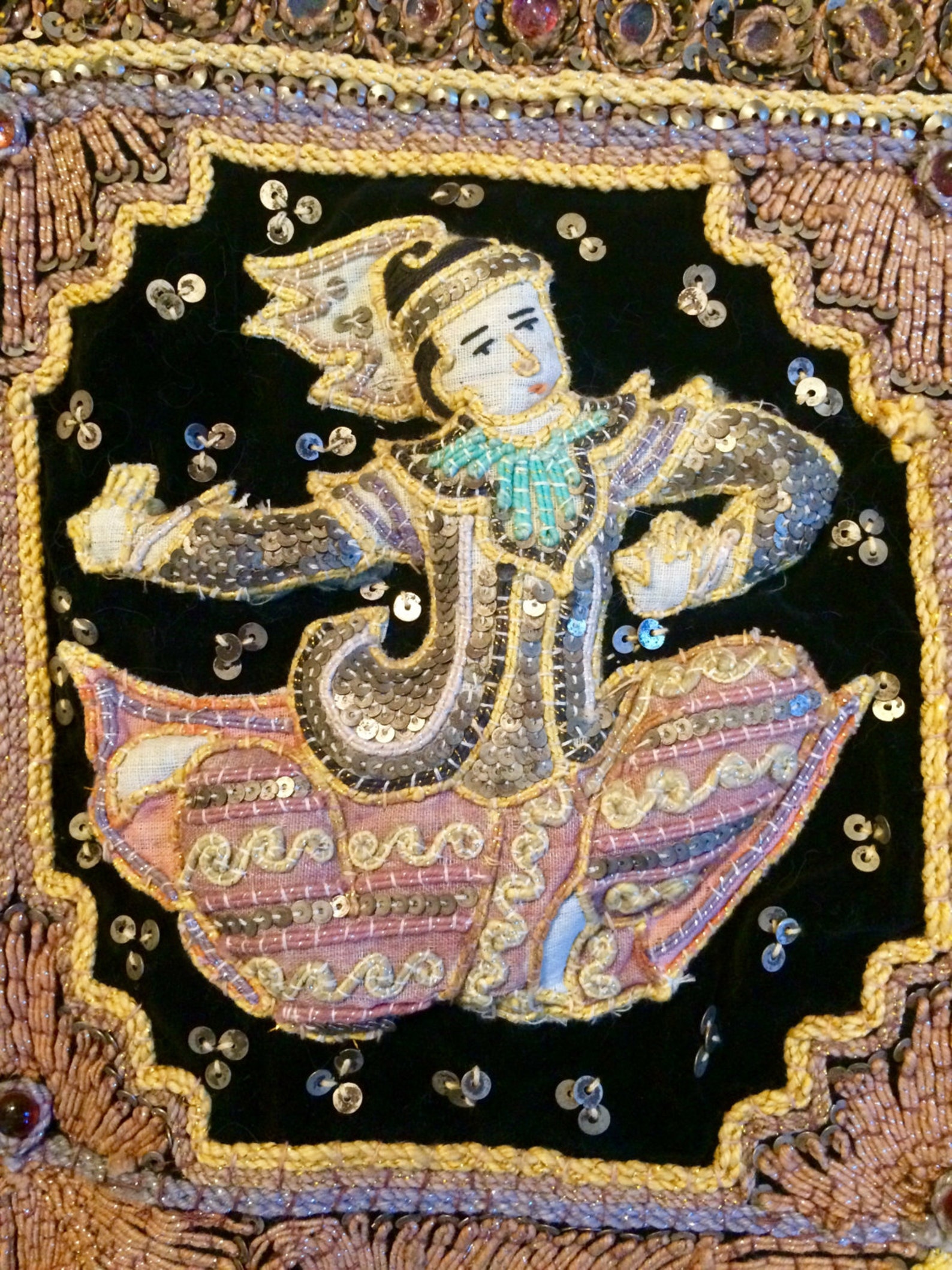 Vintage Hand Embroidered Burmese Kalaga Tapestry - Etsy