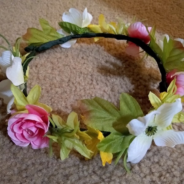 Pink Flower Crown - Etsy