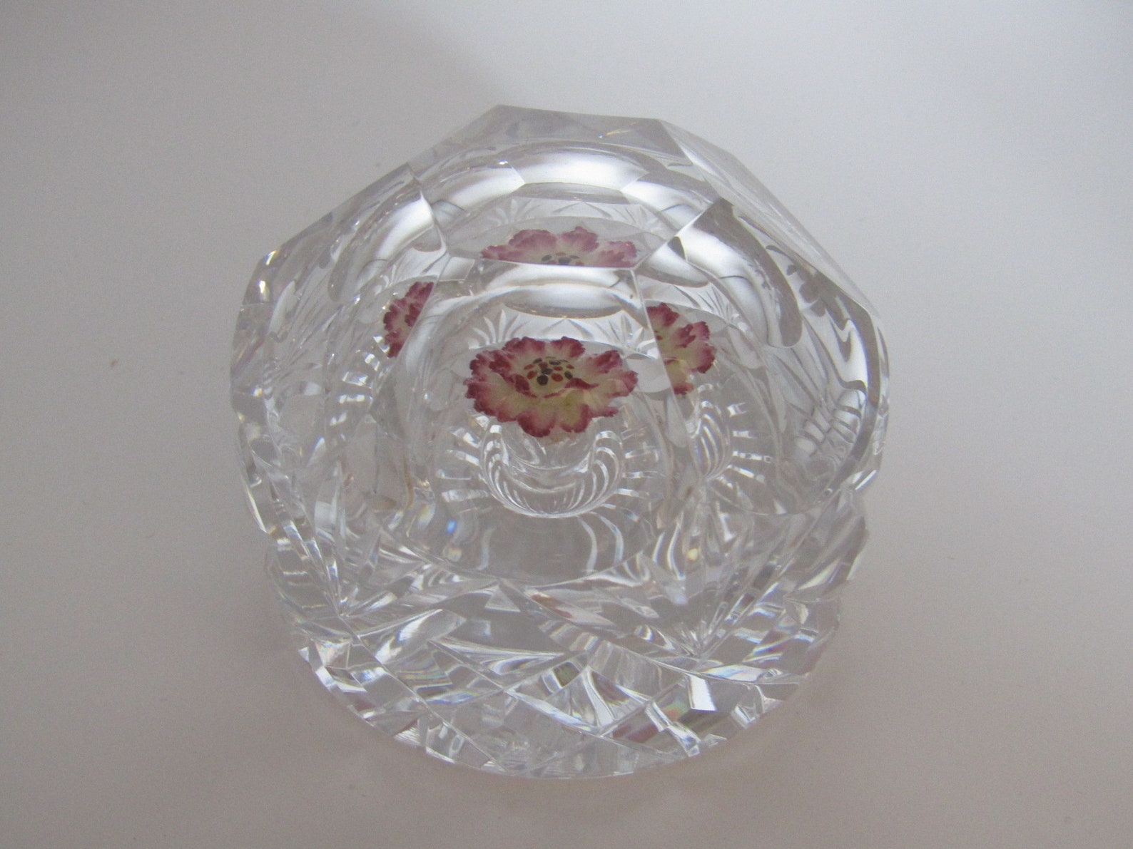 Wedgewood Multi Faceted Paperweight With Pink Flowers - Etsy
