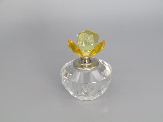 Perfume Bottle With Yellow Rose Stopper - Etsy